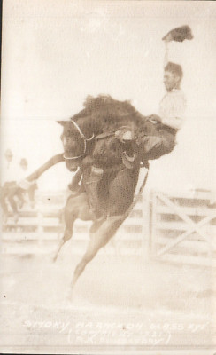 1921 Cowboy Smokey Branch on Horse Glass Eye - Antique Real Photo ...