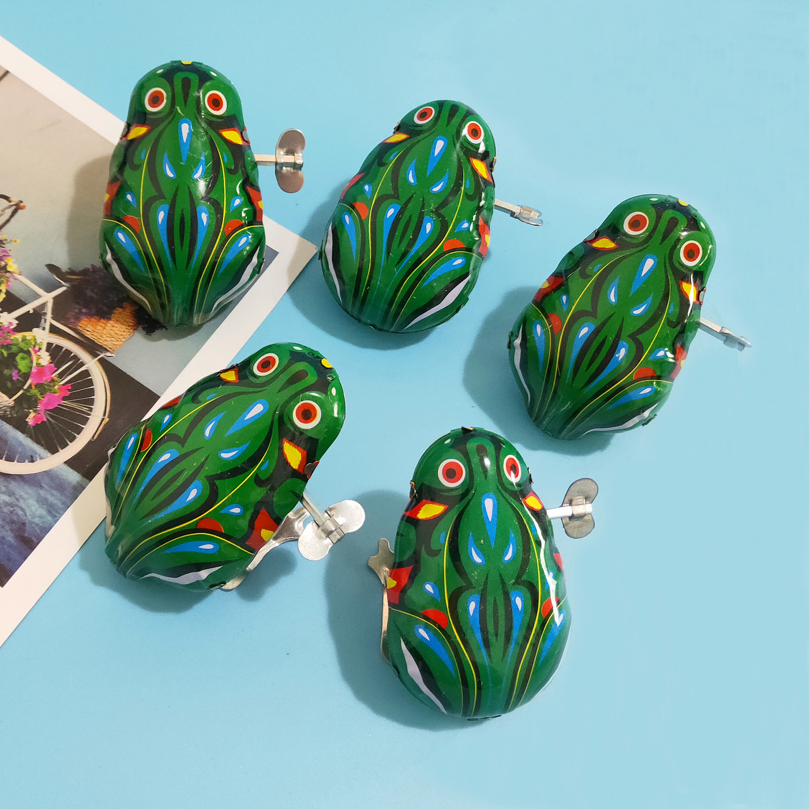 Clockwork Frog Vivid Smooth Frogs Wind Up Clockwork Toys Boys Game Kids ...