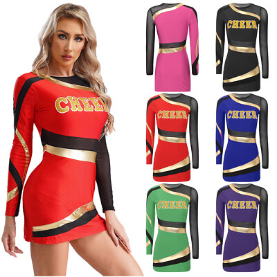 Womens Dress Bodycon Uniform Celebration Cheerleading Sports Cosplay ...