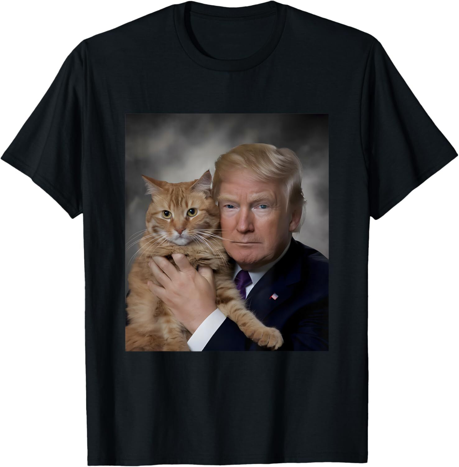 Funny Donald Trump and Cat, 2024 Political T-Shirt Small, Black | eBay