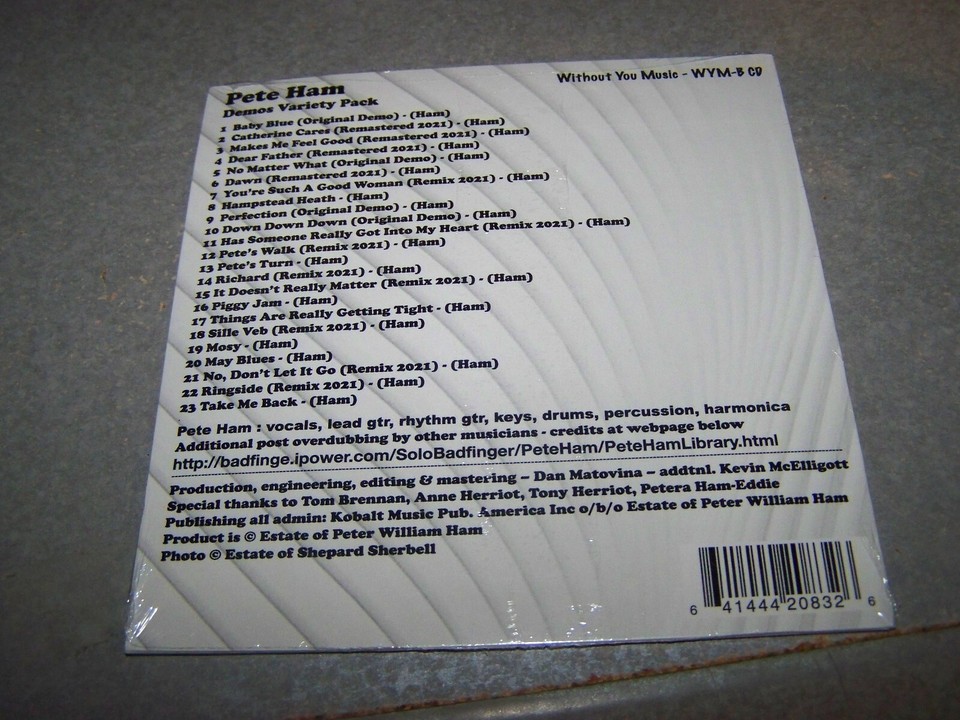 PETE HAM OF BADFINGER SOLO CD TITLED DEMOS VARIETY PACK UK IMORT CD | eBay