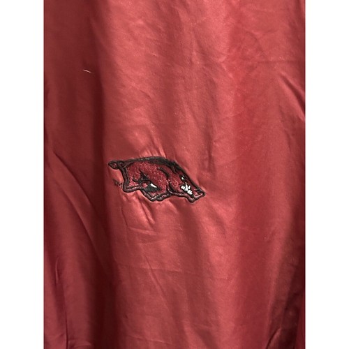 Vintage 90s Arkansas Razorbacks 1/4 Zip Red Champs Jacket Size Large | eBay