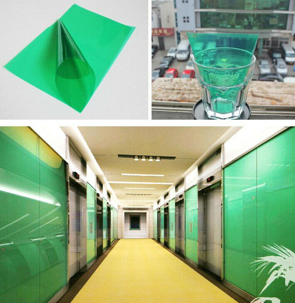Window Film Transparent Green Window Tint Stained Glass Privacy Solar ...