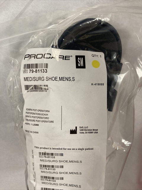 DJO #79-81133 Bell-Horn Post Op Shoe Men's Small - 1 Each for sale ...