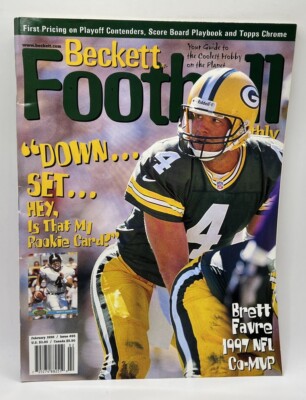 Beckett Football Magazine #95 Feb 1998 Brett Favre & Barry Sanders Co ...