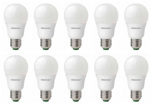 10 x Megaman 143372 LED Light Bulbs Opal GLS Style 4000K Cool White ...