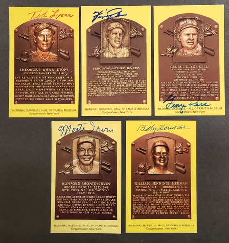 GROUP OF FIVE Autographed Signed Gold Hall of Fame Plaque Postcards | eBay