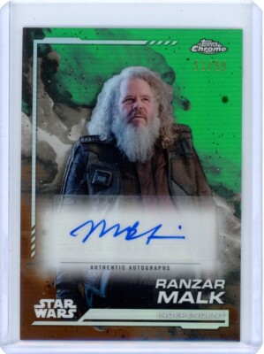 2024 Topps Chrome Star Wars MARK BOONE JR as RANZAR MALK Green Auto 51/ ...