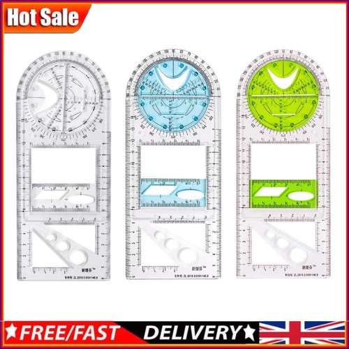 Multifunctional Geometric Ruler Measuring Tools Plastic for Students ...