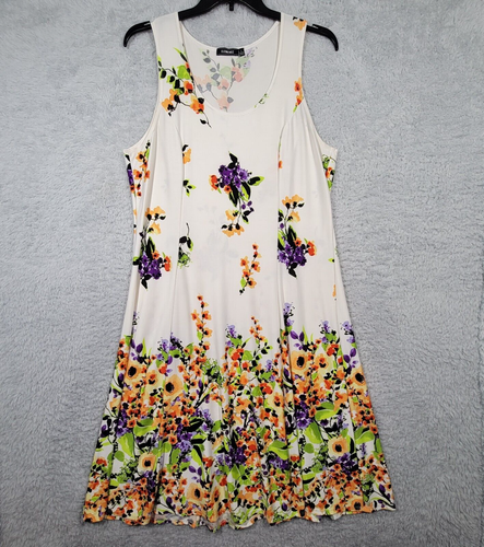 Elementz Dress Womens Large Floral Dipped Stretch Unlined Sleeveless | eBay