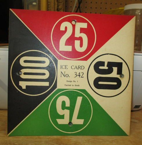 Vintage Original Ice Delivery Card ICE CARD No. 342 | eBay