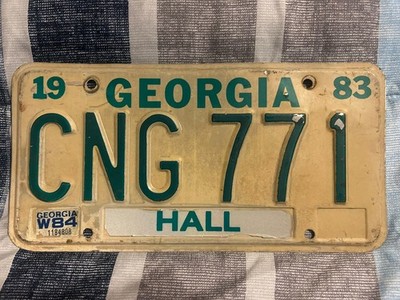 Vintage 1983 Hall County Georgia License Plate | eBay