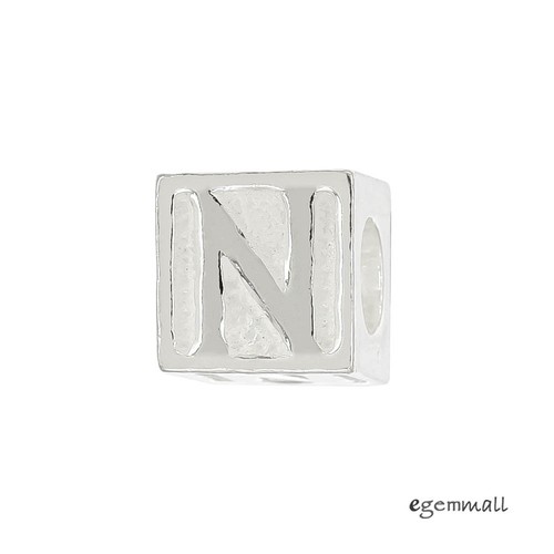 1 Sterling Silver Alphabet Initial Letter Cube Charm Bead Fit European ...