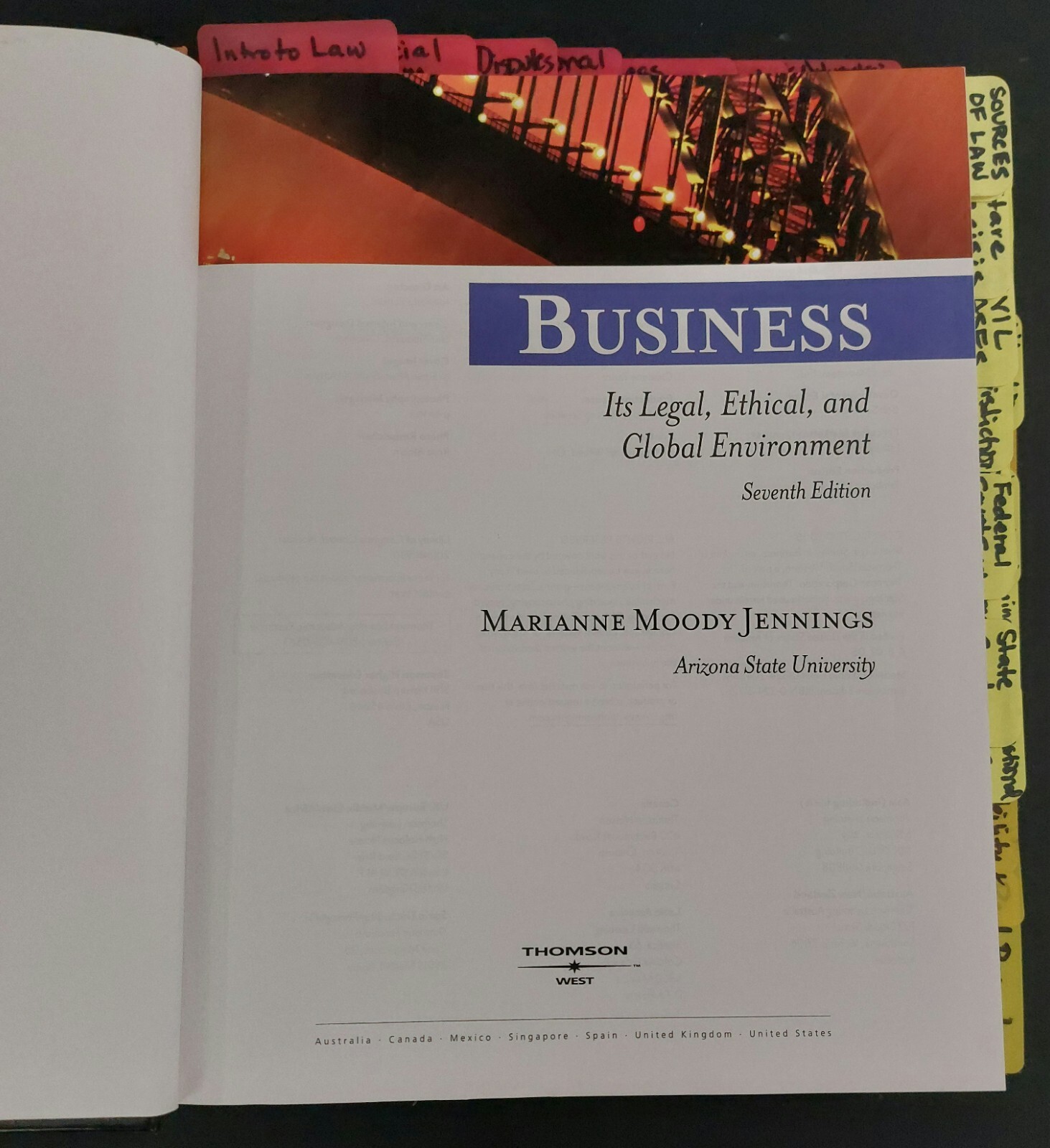 Business: Legal, Ethical and Global Environment, Marianne M. Jennings ...