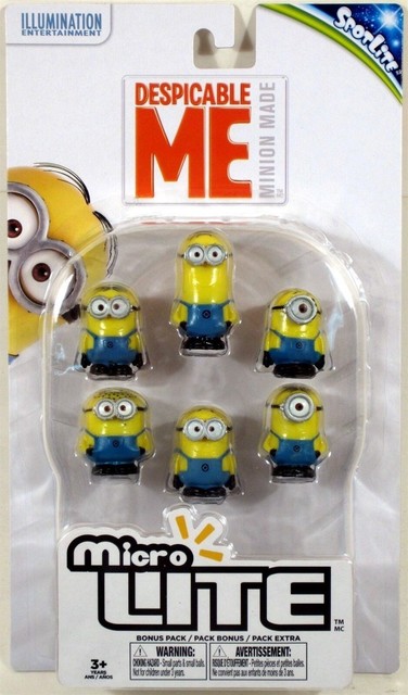 Spotlite Set of 6 Despicable Me Minions Made Micro Lite Keychain LED ...