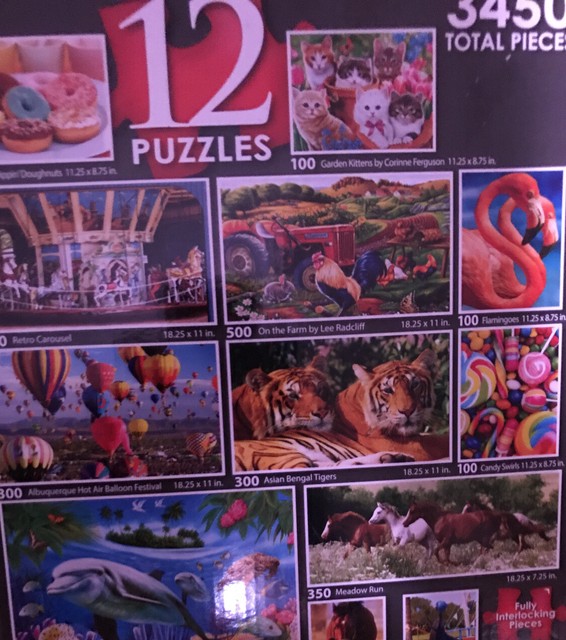 Cardinal Puzzles Set Multi 12-pack Wildlife Forest Animals 4 X500 4 ...