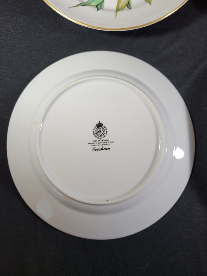 Set of 4 Evesham 1961 Royal Worcester Porcelain Dinner Plates 10” | eBay
