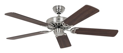 Ceiling Fan Brushed Chrome Walnut 132 CM Classic Royal Flat | eBay