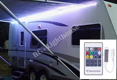 RV LED Awning Light Set w/ RF Remote control 20 key RGBW 14' ft 5050 ...