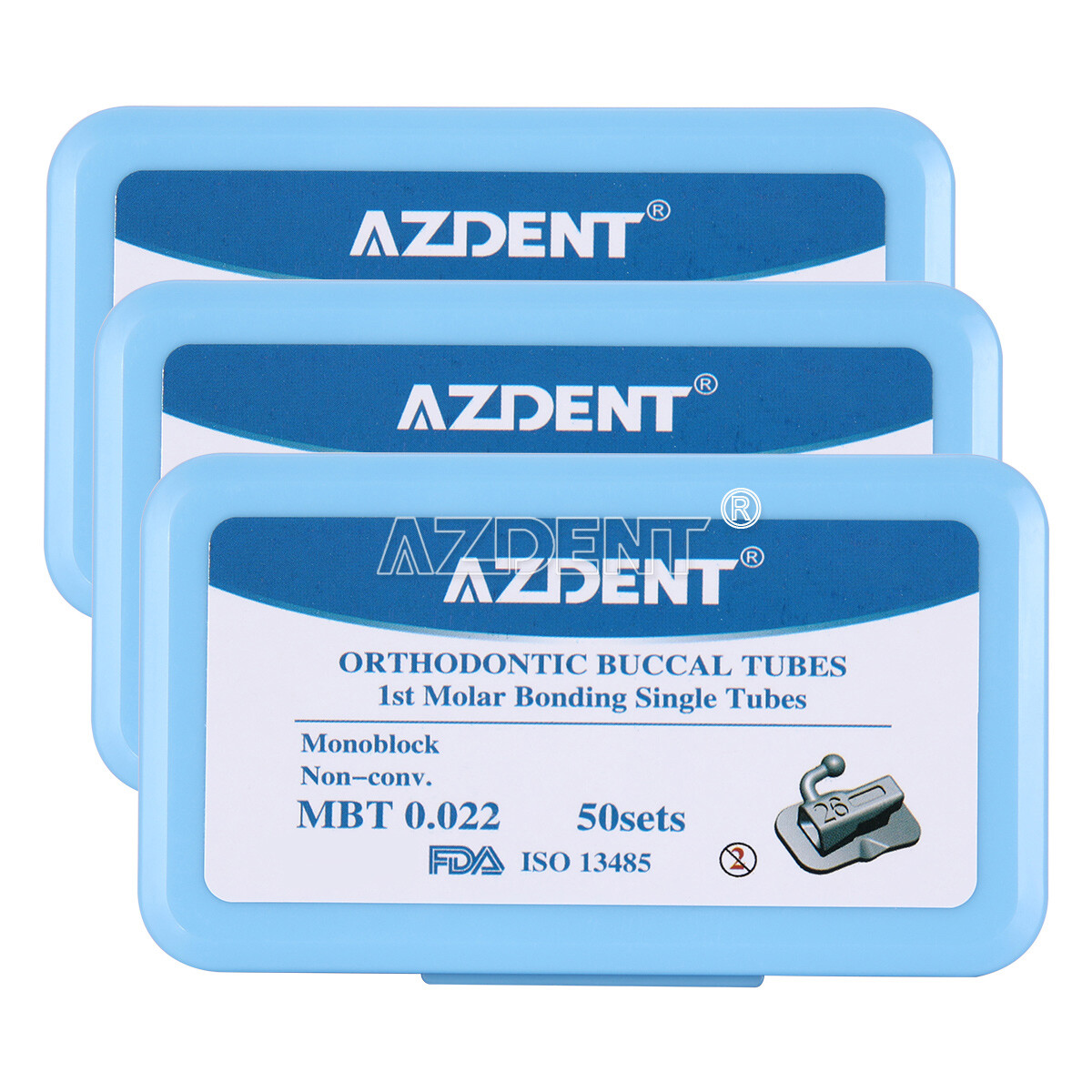 Tubos bucales de ortodoncia dental 1er molar Bondable Roth MBT 022 ...