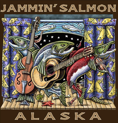 Ray Troll Jammin' Salmon Music Fish Alaska NEW adult t-shirt XX, M, S ...