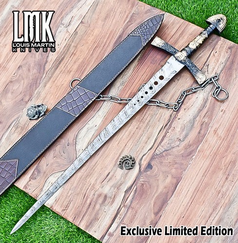 LMK Forged Twist ATS-34 Steel Sword Damascus Bushcraft Steel Guard | eBay