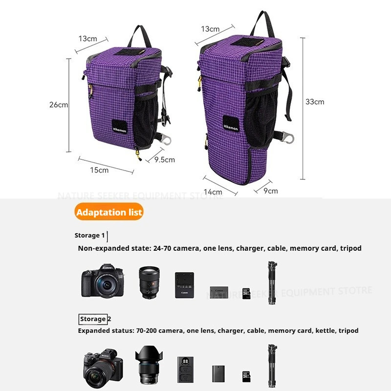 HIKEMAN Expandable DSLR Camera Bag DIY Partition Sling Backpack Travel ...