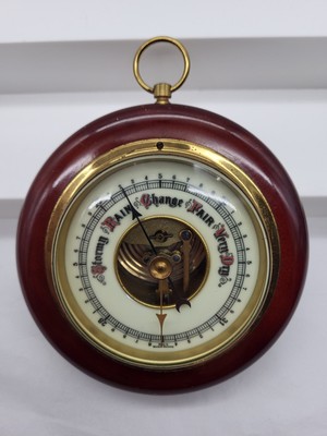 Vintage Wooden Weather Barometer Porcelain Face Made in Western German ...