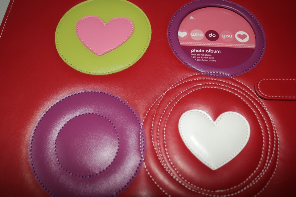 Photo Album Red with Hearts Target 2005 Never Used Holds 360 4x6 Photos ...