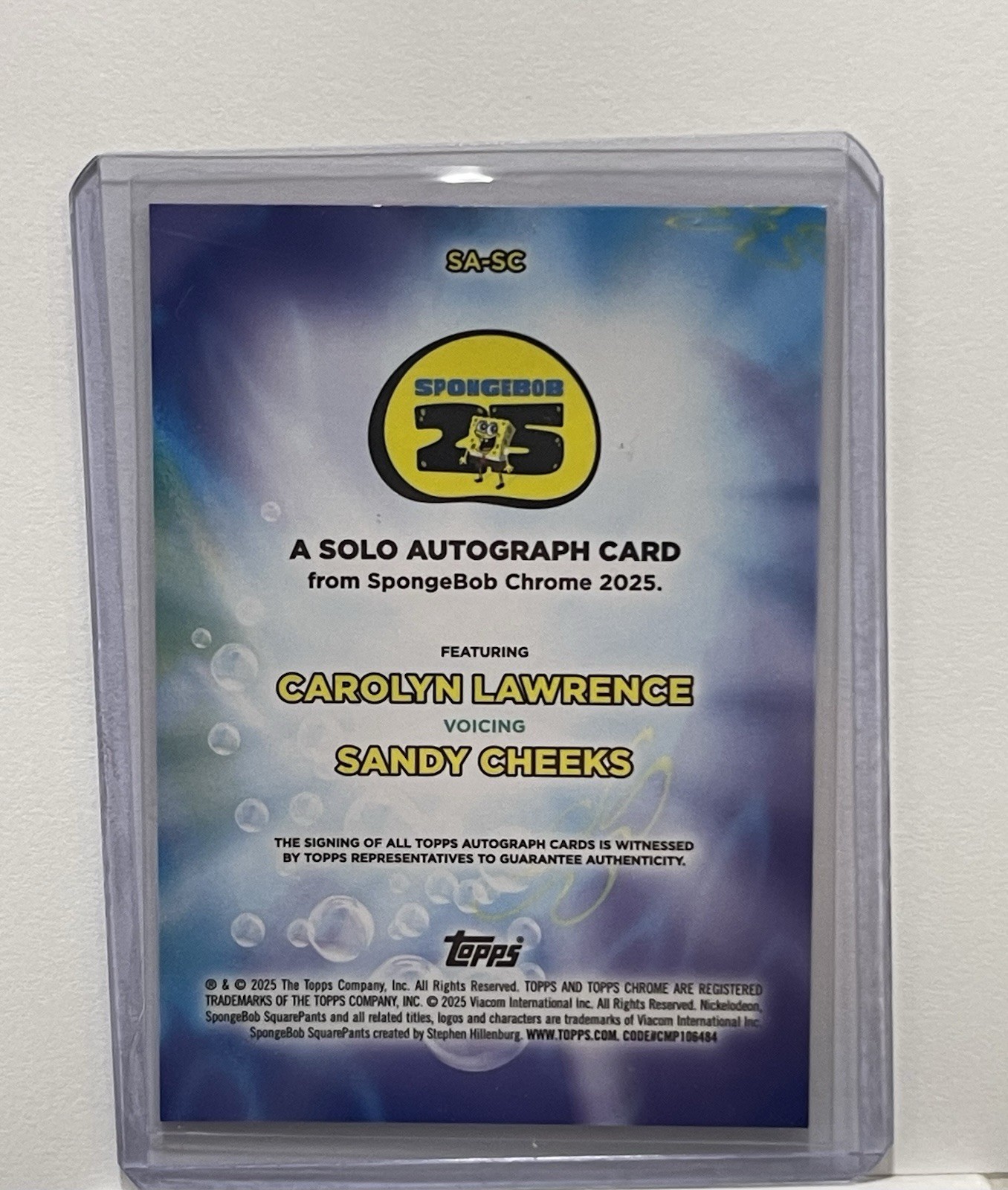 2025 Topps Chrome SpongeBob Sandy Cheeks Red Refractor Auto Carolyn ...