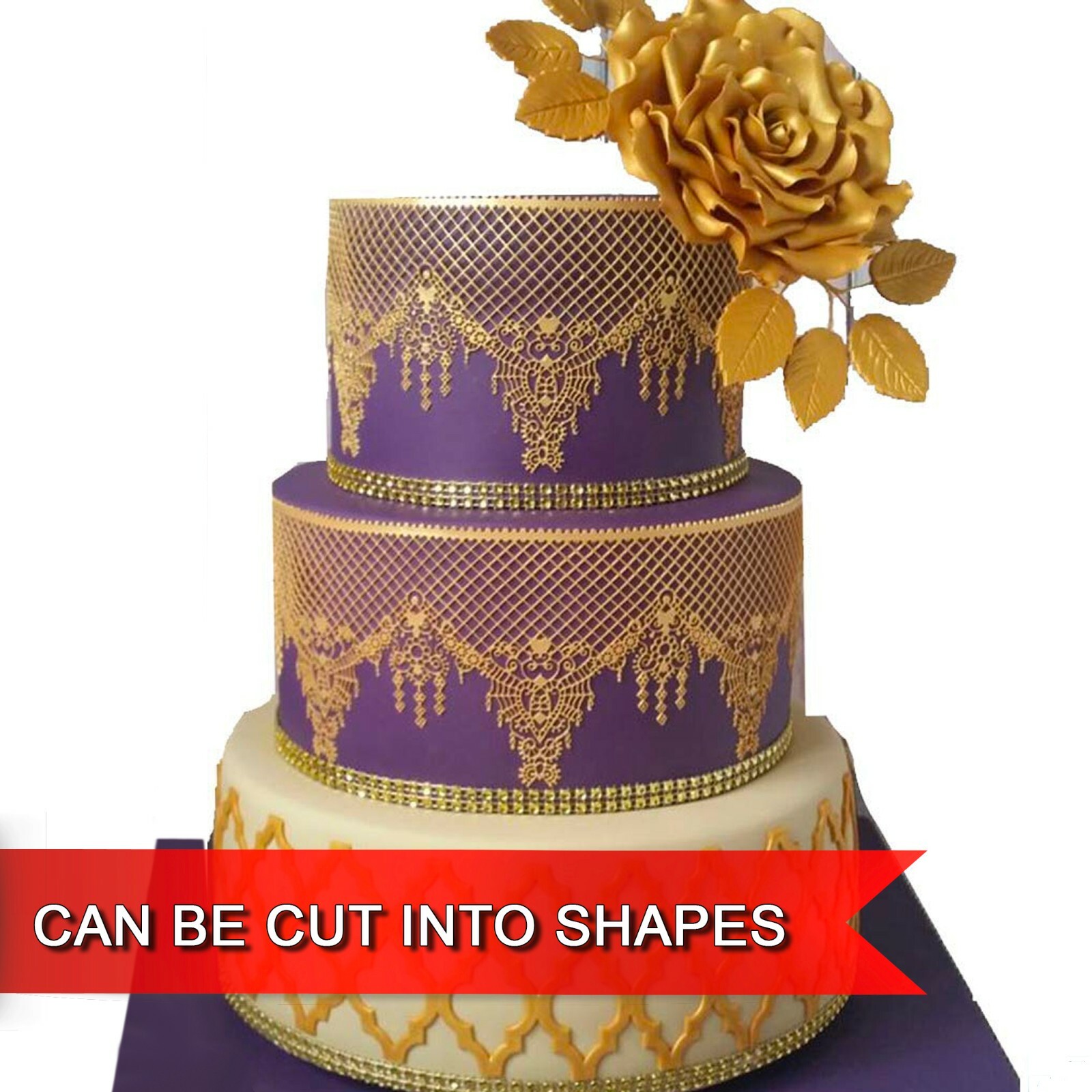 Edible Metallic Frosting Sheets w/ Flex Fabric Tech - Edible Art 4 ...