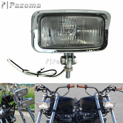 Vintage Motorcycle Square Headlight Lamp for Harley Chopper Cafe Racer ...