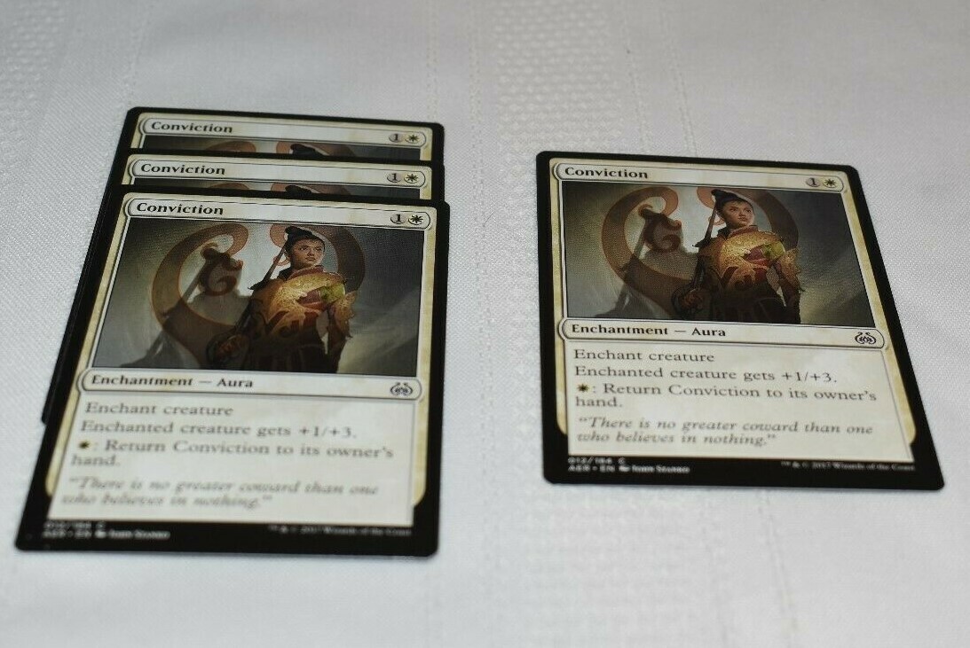 MTG card: 4x Conviction, White Enchantment from Aether Revolt set | eBay