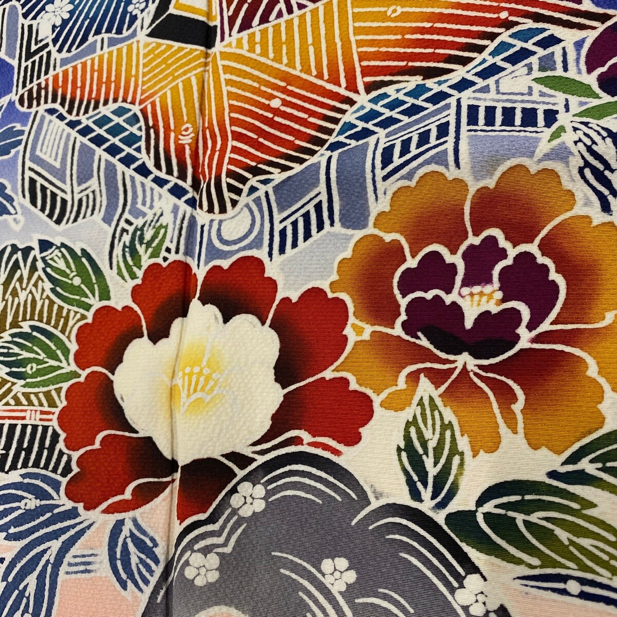 Kimono Furisode Furisode Length 163.5Cm Sleeve 66.5Cm M Lined House ...