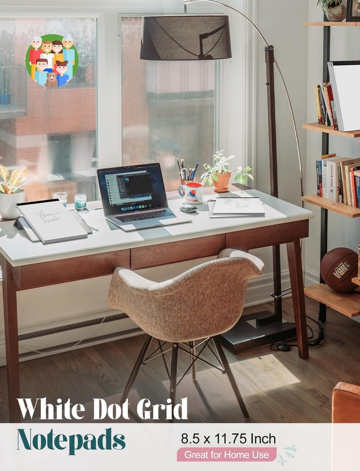 dot grid notepad 85 x 11 2 pack 5x5 dotted graph paper 812 x 11 dotted ...