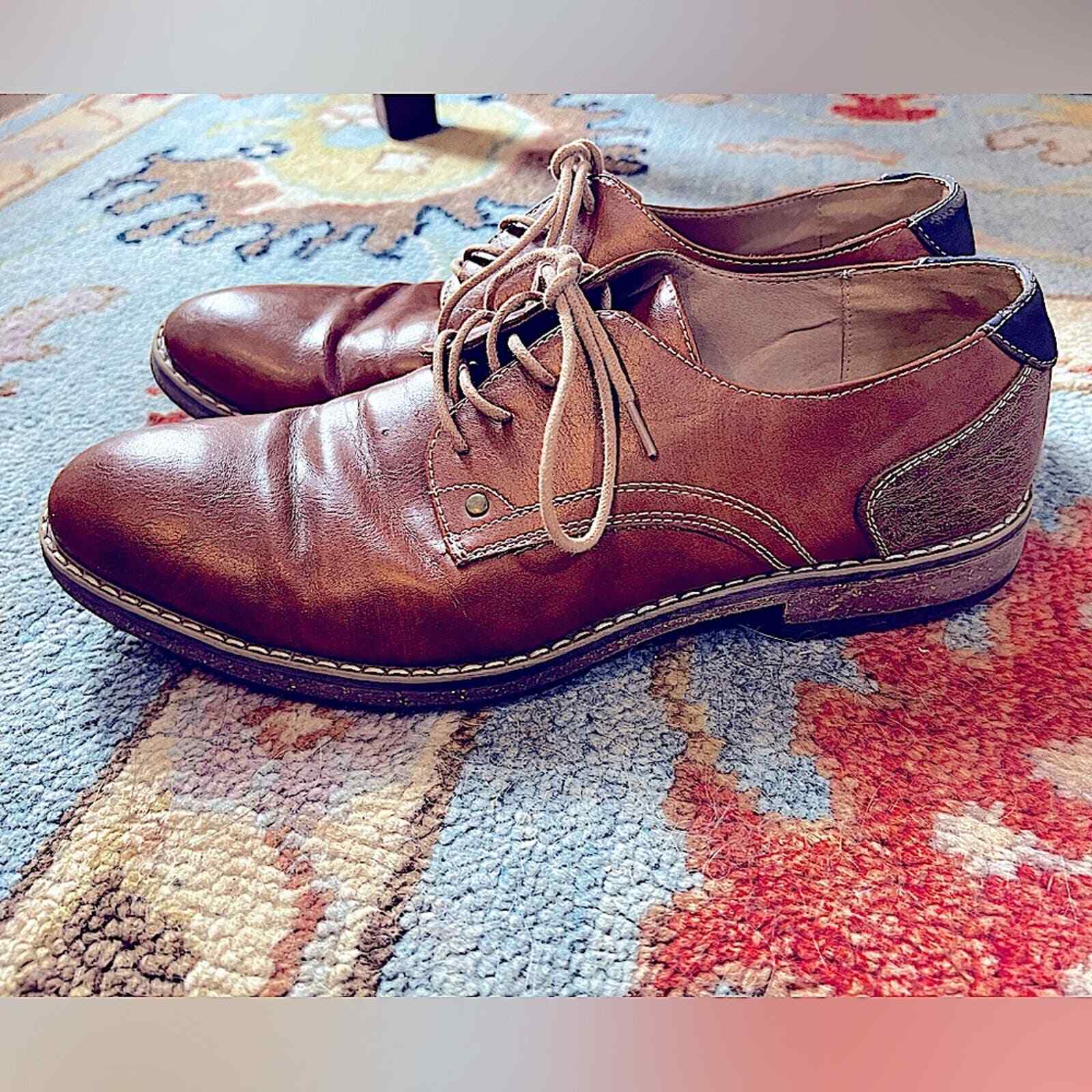 Varese Nick Lace Up Plain Toe Oxford Shoe Cognac Dres… - Gem