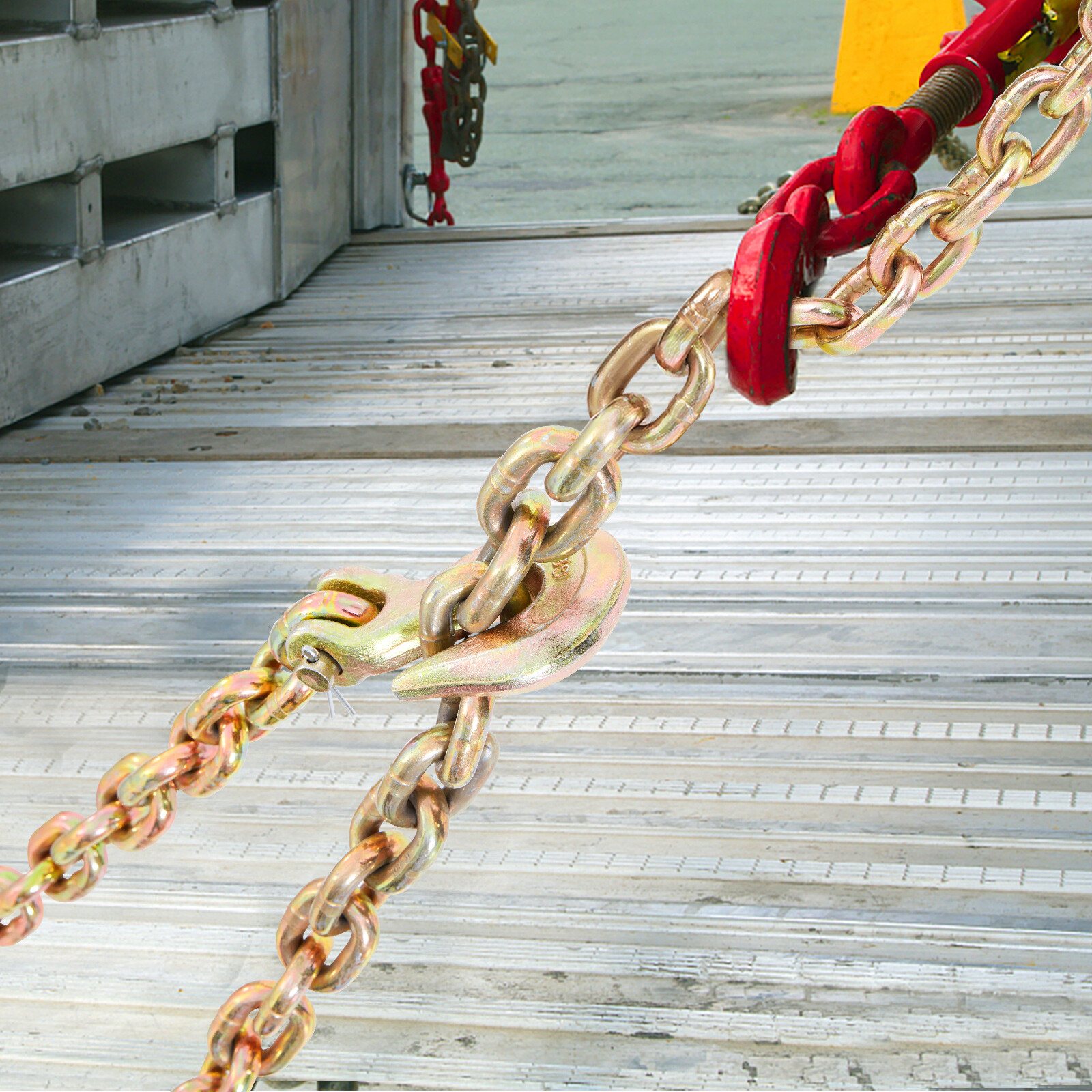 VEVOR Binder Chain G80 Tow Chain with Hooks 7100lbs Load 3/8'' x 20' 2 ...