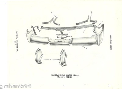 1948 1949 1950 1951 1952 1953 Cadillac Rear Bumper NOS Part Guide | eBay