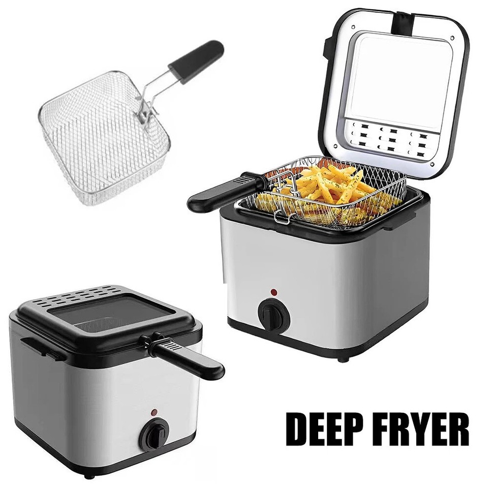 2.5L Stainless Steel Deep Fat Fryer Adjustable Temperature Non-stick ...