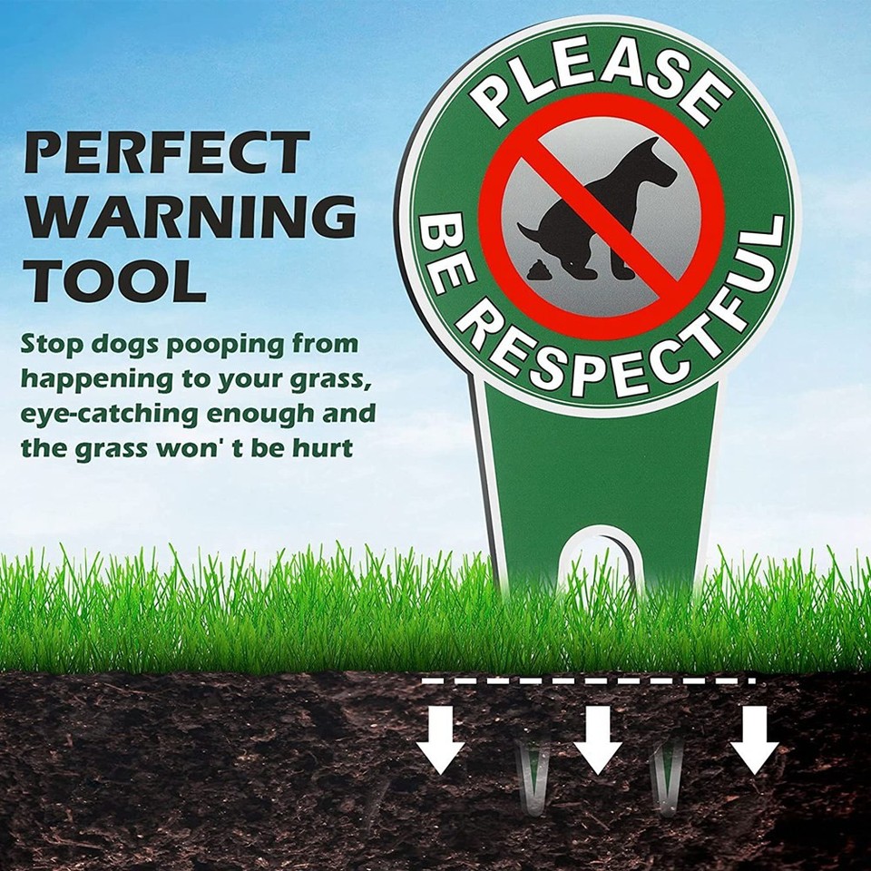 1X(4 Pieces No Poop Dog Signs Please Be Respectful No Pooping Dog ...