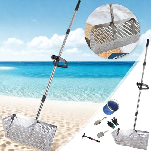 Sand Fleas Rake Stainless Steel Sand Sifter Detachable 47'' Long Handle ...