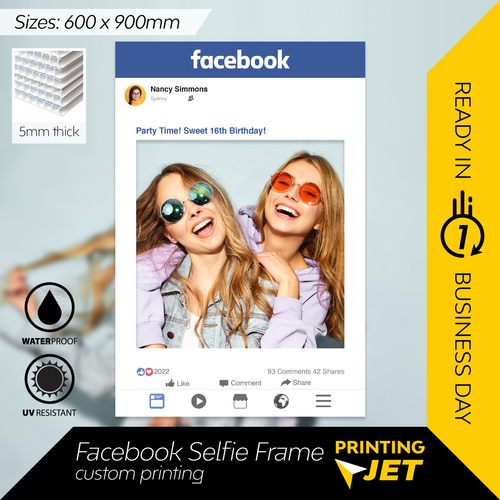 Custom Facebook Selfie Frame Photo Booth Prop 60 x 90 cm [5mm Thick ...