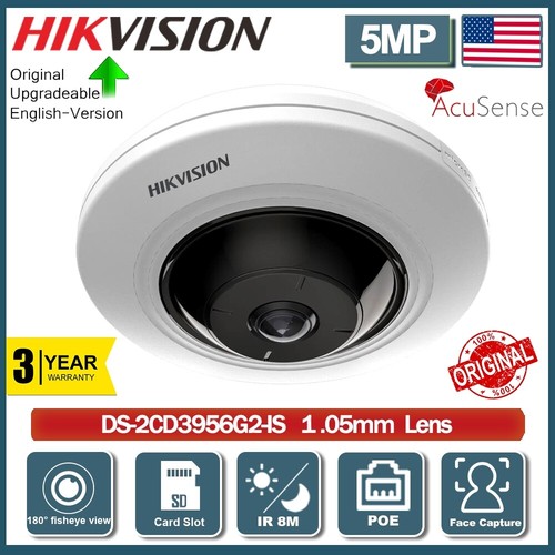 Hikvision 5MP 180° Fisheye IR Camera AcuSense HEOP DS-2CD3956G2-IS ...