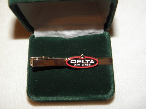 DELTA AIRLINE TIE BAR CLIP CLASP OLD 60's LOGO AIRPLANE PILOT GIFT ...