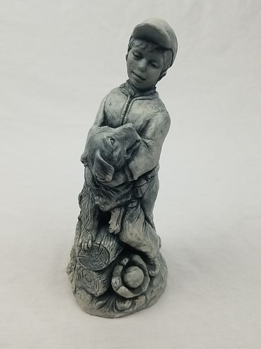 Boy And His Dog ~ Mt St Helens Sculptures Genuine Volcanic Ash Figurine ...