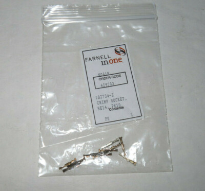 Farnell in one Connector Crimp Socket 26-22 AWG Wire 182734-2 HE14 10 ...