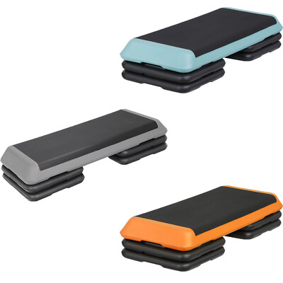 Adjustable Aerobic Exercise Step Platform Workout Fitness Set with 4 ...