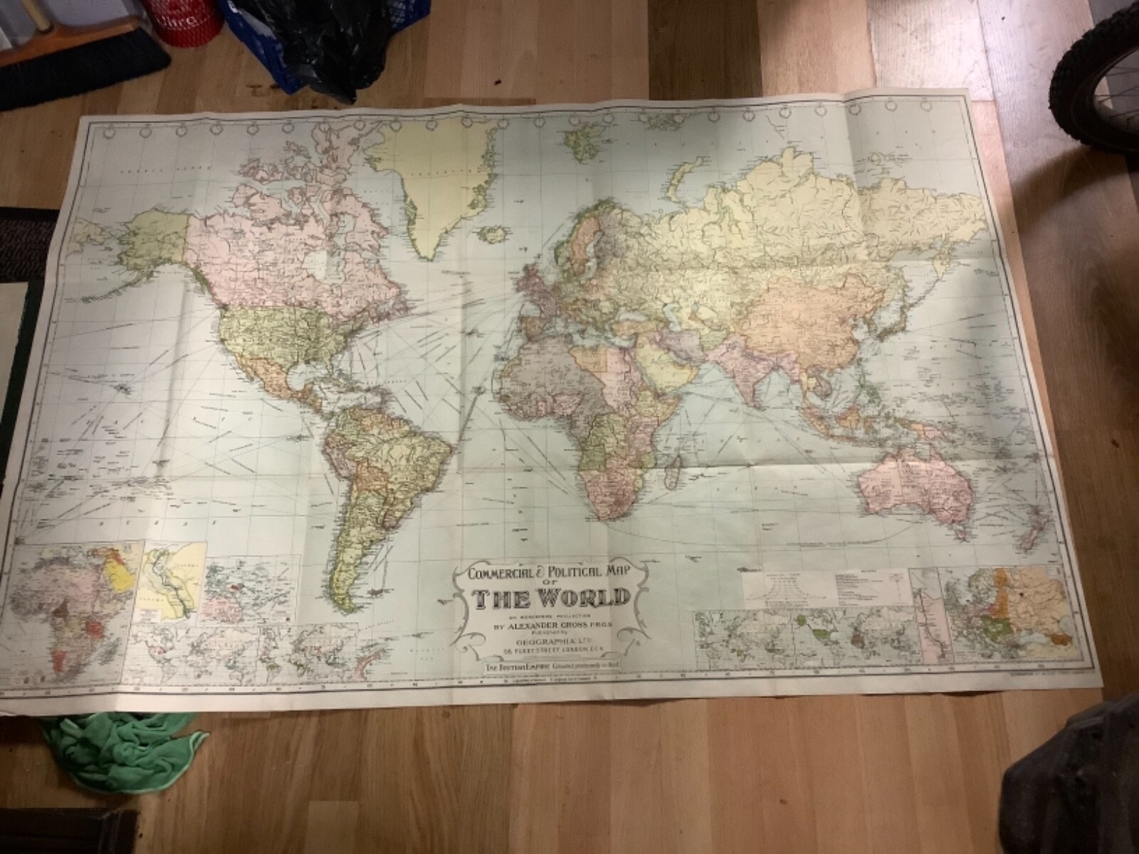 1920 Geographia Commercial & Political Map | Grelly UK