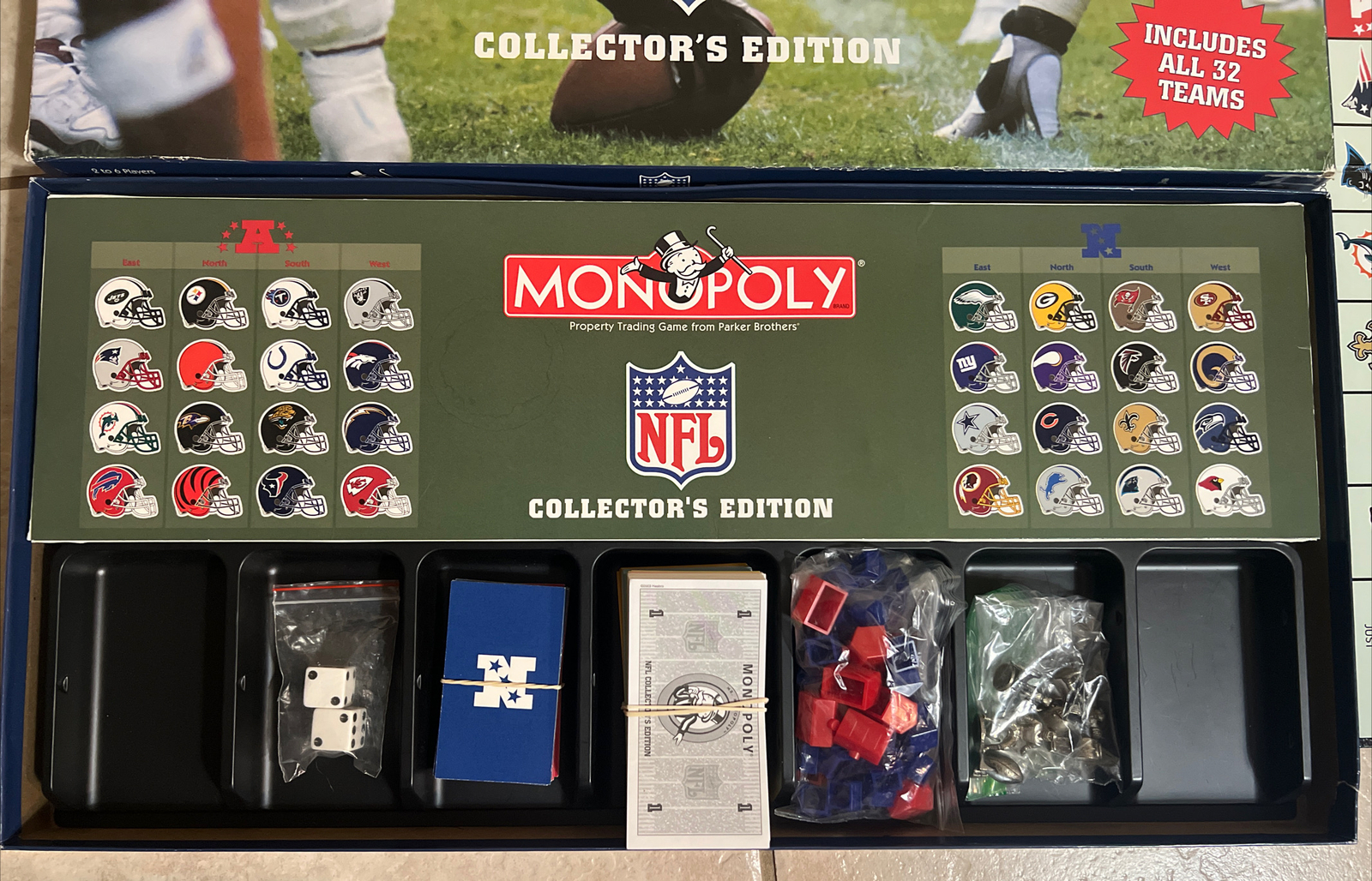 Monopoly NFL Collector's Edition Hasbro Board Game 2003 6 Pewter Tokens ...