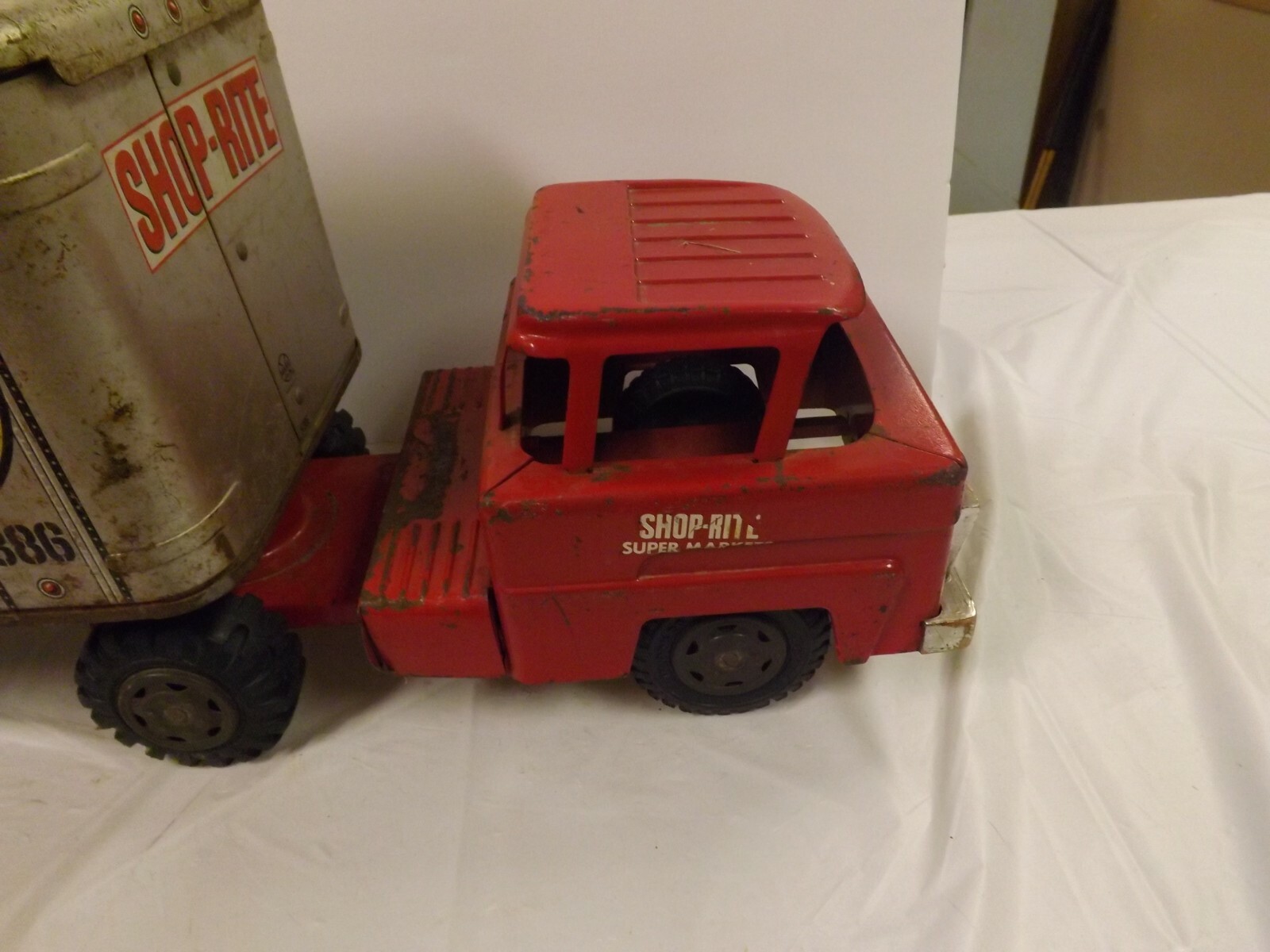 Vintage Pressed Steel Marx Shoprite Toy Truck Advertising Tractor ...